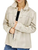 Oversized Leather Shirt Bone – Tenku Designs