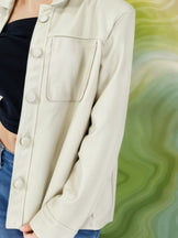 Oversized Leather Shirt Bone – Tenku Designs